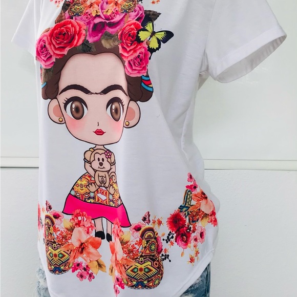 Tops | Nwot From Mexico To You Frida Kahlo Wearable Art Print Top Size ...